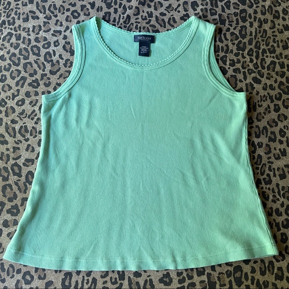 Van Heusen | Tops | Green Ribbed Tank | Poshmark
